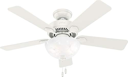 Hunter 44 inch Indoor Ceiling Fan with LED Light - White Ceiling Fan ...