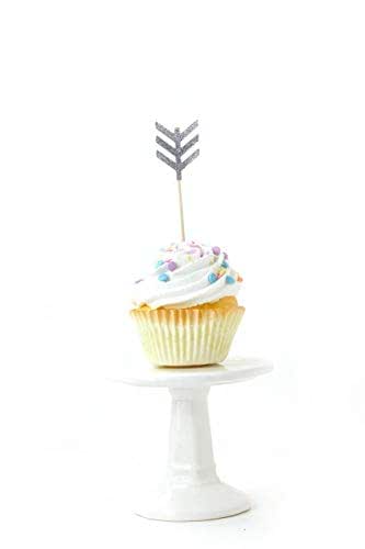 Amazon.com: Arrow Silver Glitter Cupcake Toothpick Toppers : Home & Kitchen