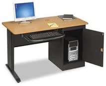 Amazon.com: BLT89843 Locking Computer Workstation, 48x24x28-3/4, Teak ...