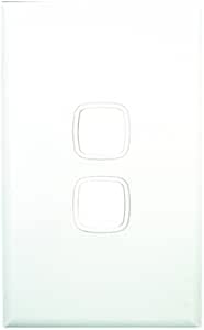 HPM Excel 2 Gang Coverplate, Matt White : Amazon.com.au: Electronics