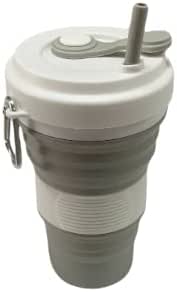 Collapsible Travel Cup With Straw - Expandable Drinking Cup With Lid ...