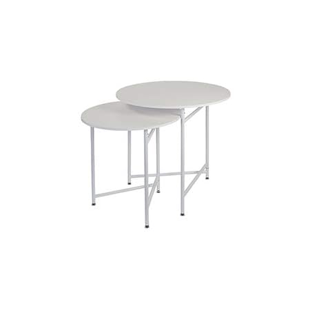 SSWBasics Round Nesting White Tables (Display Tables) : Home & Kitchen