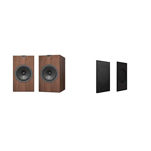 KEF Q150 Bookshelf Speakers (Pair, Walnut) & Speaker Grille - Want It All