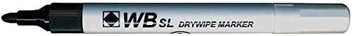 WB Pack of 50 Black Ink SL Whiteboard Flipchart Marker Pens. Drywipe ...