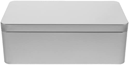 Amazon.com - Metal Tin Box,Metal Hinged Lid,Rectangular Empty Tinplate ...