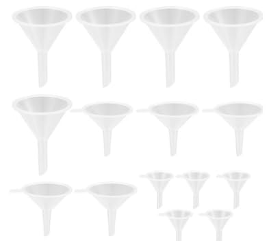 15 Pcs Funnels Set, Plastic Small Funnels, Mini Funnels, Travel Clear ...