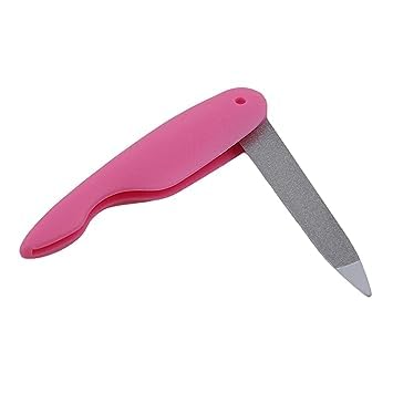 Amazon.com : Pink Folding Nail File Metal Stainless Steel Professional ...