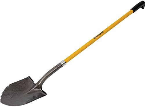 Long Handled Round Pointed Shovel, Wooden Shaft, Garden Spade : Amazon ...