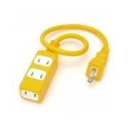 JET Triple 2-Flat-Pin Sockets Power Strip - Yellow (2-Flat-Pin Plug ...