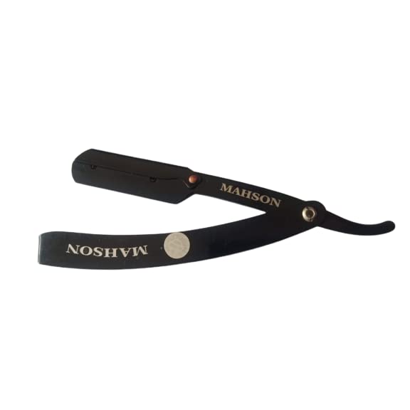 MAHSON Stainless Steel Straight Edge Barber Shaving Razor Folding ...