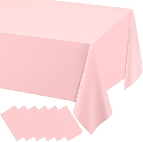 Amazon.com: WNINK 6 Pack Plastic Light Pink Tablecloths for Parties ...