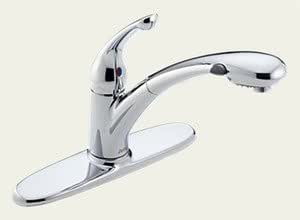 Delta 470 Signature Single Handle Kitchen Pull Out Faucet Chrome ...