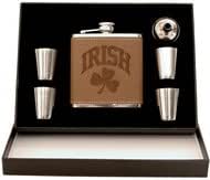 Amazon.com | Shamrock 5-Piece Leather Flask Box Set: Flasks