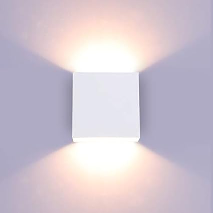 Lightess Modern Wall Sconce Dimmable 10W Hardwired, Up Down Wall Mount ...