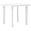 vidaXL Weather-Resistant White Plastic Garden Table, Outdoor Dining ...