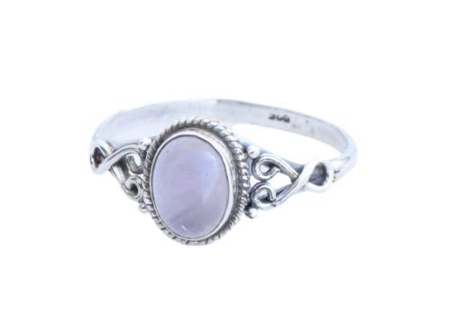 Amazon.com: Rose Quartz Ring 925 Sterling Silver Statement Ring For ...