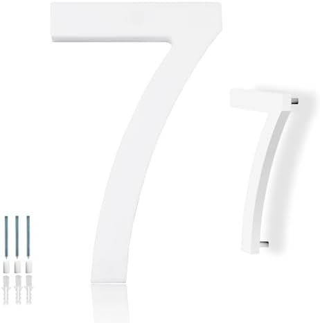 Hvatry House Numbers for Outside, White 6 inch Modern Floating Address ...
