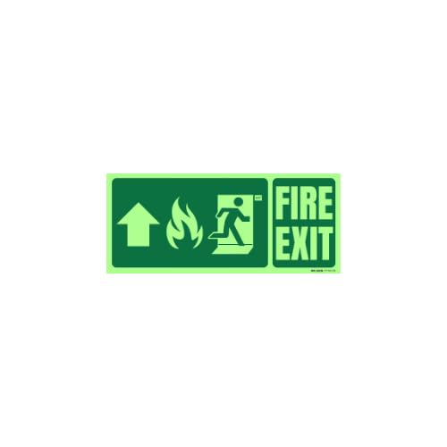 Fire Exit Directional Night Glow Sign | Enhanced Fire Safety Signage ...