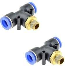 6 mm x 6 mm x 3/8" inch BSP male thread Tee Branch One Touch Push In T ...