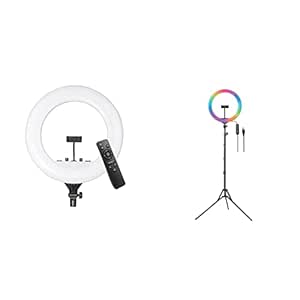 DIGITEK® (DRL-18RT) Profesional 46cm (18 Inch) LED Ring Light & ® (DRL-15C RGB) LED RGB Ring ...