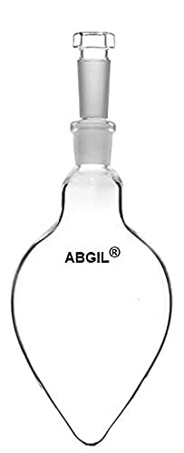 ABG BOROSILICATE GLASS PEAR SHAPE BOILING FLASK WITH I/C STOPPER. ONE ...