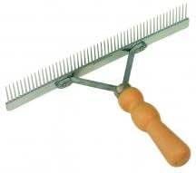 Metal Striegel, Langhaar, extra breit. mit Holzgriff s36 : Amazon.de ...