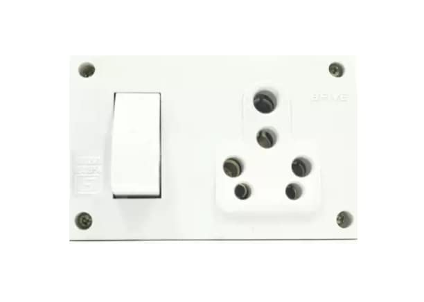 B'FIVE Switch Socket 6 & 16 Amp. S.S. Combined with Box Socket ...