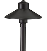 VOLT Conehead 12V Brass Mini Path Light (7" Shade, 15" Tall) with 3W ...