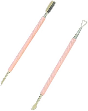 Amazon.com : 2PCS Metal Pink Cuticle Pusher and Cutter Remover Salon ...