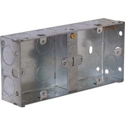 Generic 1G+1G 35mm Metal Back Box - 1 Pack - Silver - EN 60670 - BS4662 ...