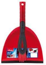 Vileda 2 in 1 Dustpan and Brush Set Rubber Lip Dustpan Sticks Perfectly ...