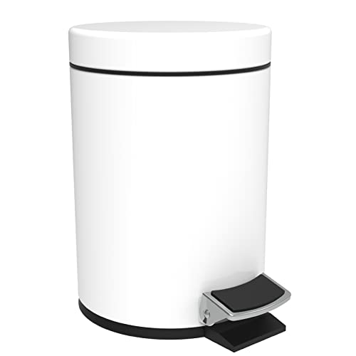 Agua Accessories 3L Pedal Bin, Metal Small Bin with Lid Round Stainless ...