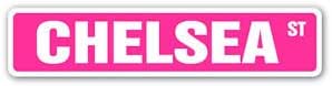 Amazon.com - Pack of 4 Stickers - Chelsea Street Sticker Sign Name ...