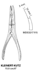Bone Rongeurs, Kleinert-Kutz - Double action, curved tip, 6 inch , 15 ...