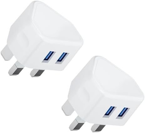2PACK USB Plug, Multi USB Charger Dual Port 5V 2A for iPhone X XR XS 8 ...