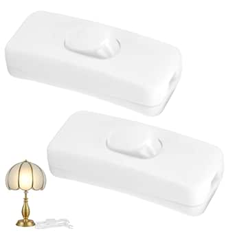 2Pcs White Table Lamp Switch Torpedo Switch 2 or 3 Core Dual Pole ...