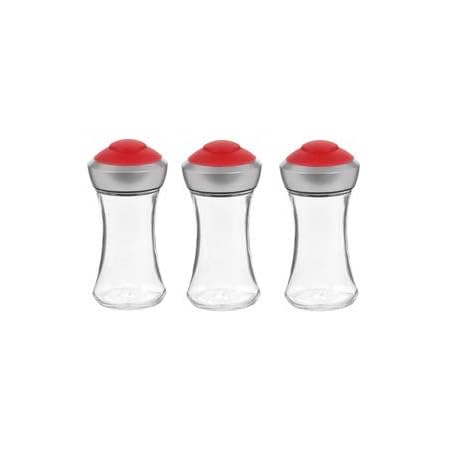 Amazon.com: Trudeau Salt Or Pepper Shaker with Pop Lid - Set of 3 (Red ...