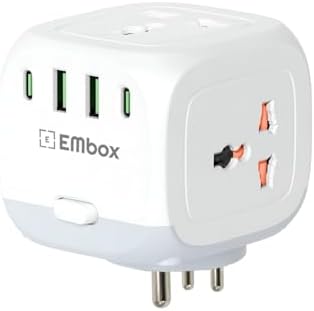 Buy EMBOX Multi Plug Socket with Type C Port Individual Switch-Cordless ...