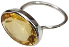 Amazon.com: Natural Citrine Ring 925 Sterling Silver Handcrafted Unisex ...