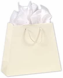 Amazon.com: Ivory Matte Laminated Inverted Trapezoid Euro-Gift Bags ...