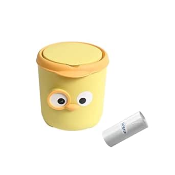 Amazon.com: Cute Mini Trash Can for Desk with 2 Rolls Trash Bags,Small ...