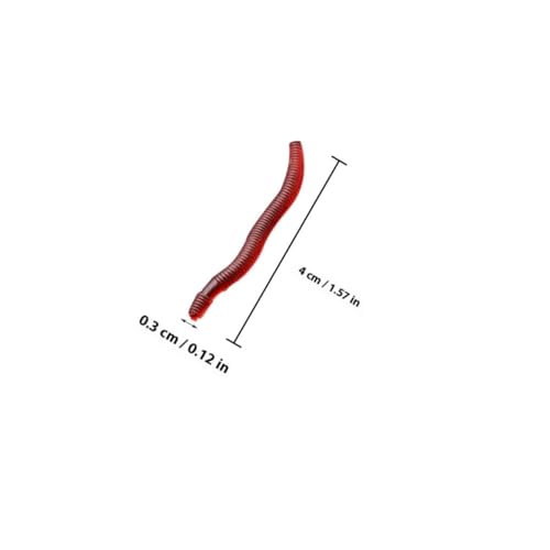 Levemolo 150pcs Lifelike Red Worms Fishing Bait Soft Plastic Lures 4cm ...