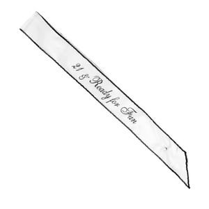 Buy 21 & Ready for Fun White Ribbon Sash Girls Birthday Party ...
