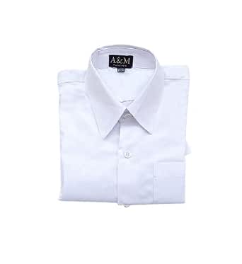 Buy A&M Threads White Half Sleeve School Uniform Shirt for Boys & Girls ...