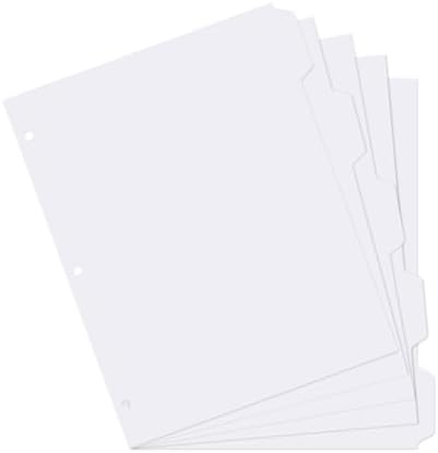 Amazon.com : suituts 20 Pack 3 Ring Binder Dividers with 5 Tabs, Blank ...