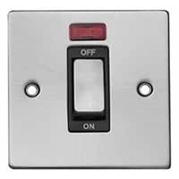 Click Deco VPSC501BK Satin Chrome Ingot’ 45A 1 Gang Single Cooker ...