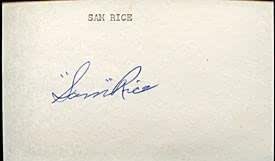 Sam Rice Autographed 3x5 Card - Autographed MLB Photos at Amazon's ...