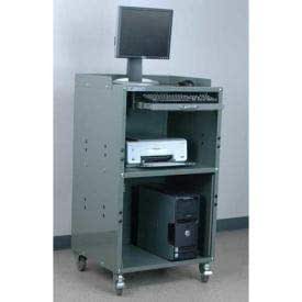 Stackbin 4-WSCO Steel Open Bottom Mobile Computer Cabinet, Black Baked Enamel, 24" Length, 27 ...