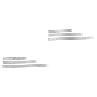 Amazon.com: Lurrose 6 Pcs Metal Ruler for Cutting Machinist Engineer ...