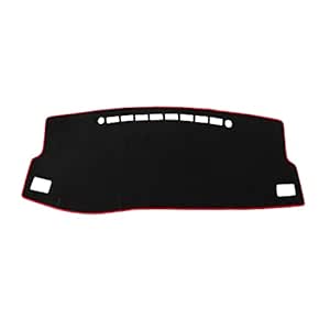 X AUTOHAUX Car Dashboard Cover Nonslip Black Red Dash Mat Pad Sunshield ...